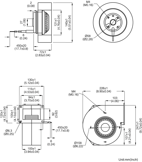 Centrifugal Blowers (250 CFM) 140x100mm, Centrifugal Blowers (250 CFM ...