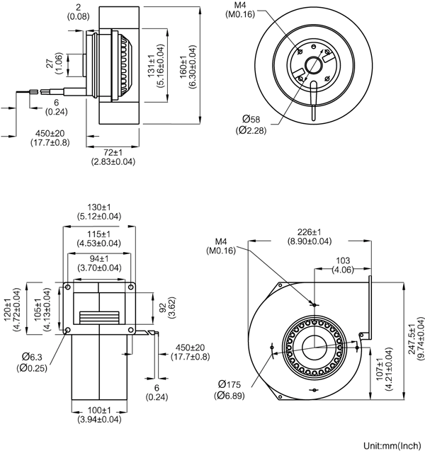 400 cfm series industrial centrifugal exhaust fan blower, 400 cfm ...